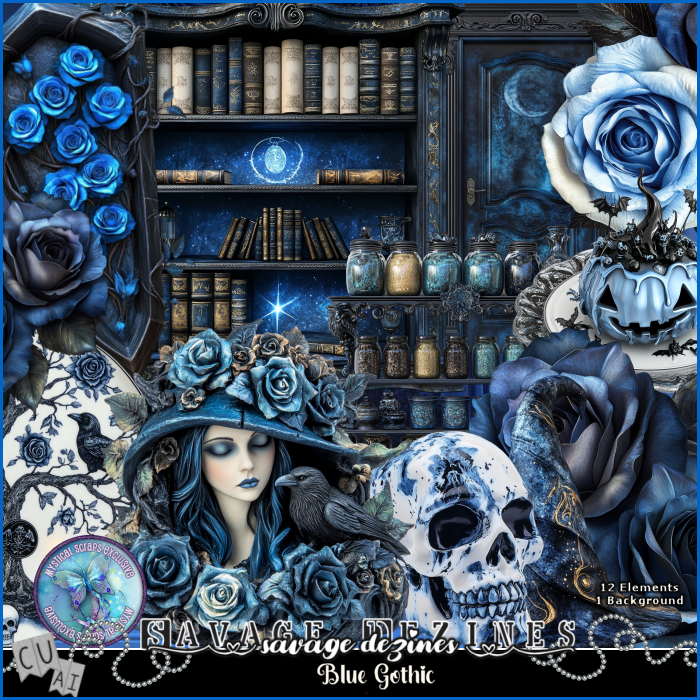 Blue Gothic Pack – Mysticalscraps.com
