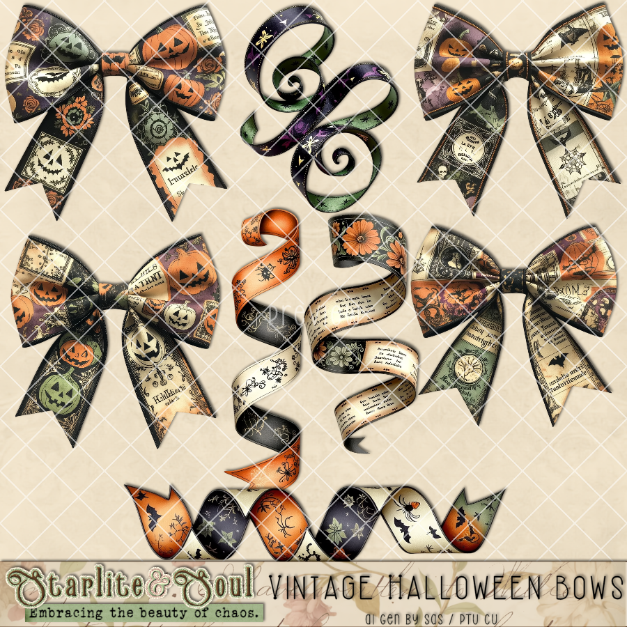 Vintage Halloween Bows – Mysticalscraps.com